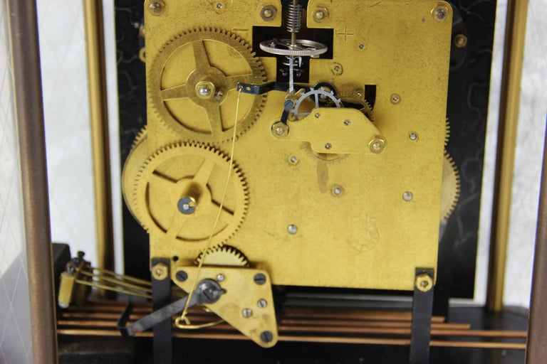 RARE German Vintage FHS atlanta geometric form table clock skeleton vi ...