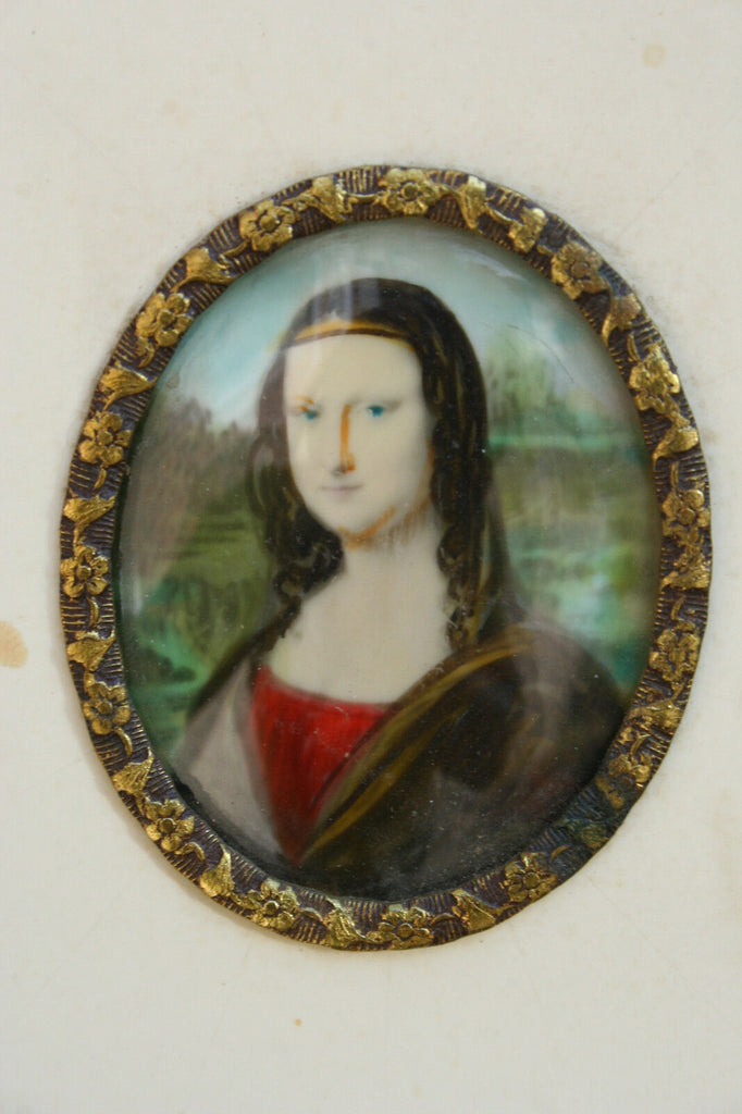 Gorgeous Miniature portrait mona lisa 1950's | FF-Antiques