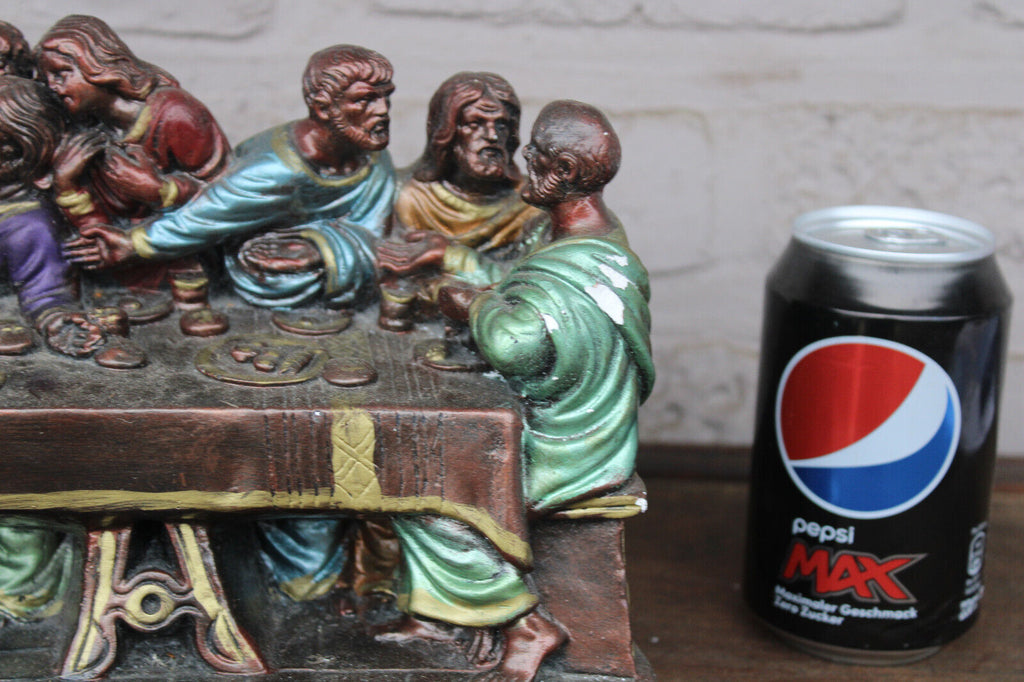 Antique ceramic chalk last supper jesus statue religious | FF-Antiques